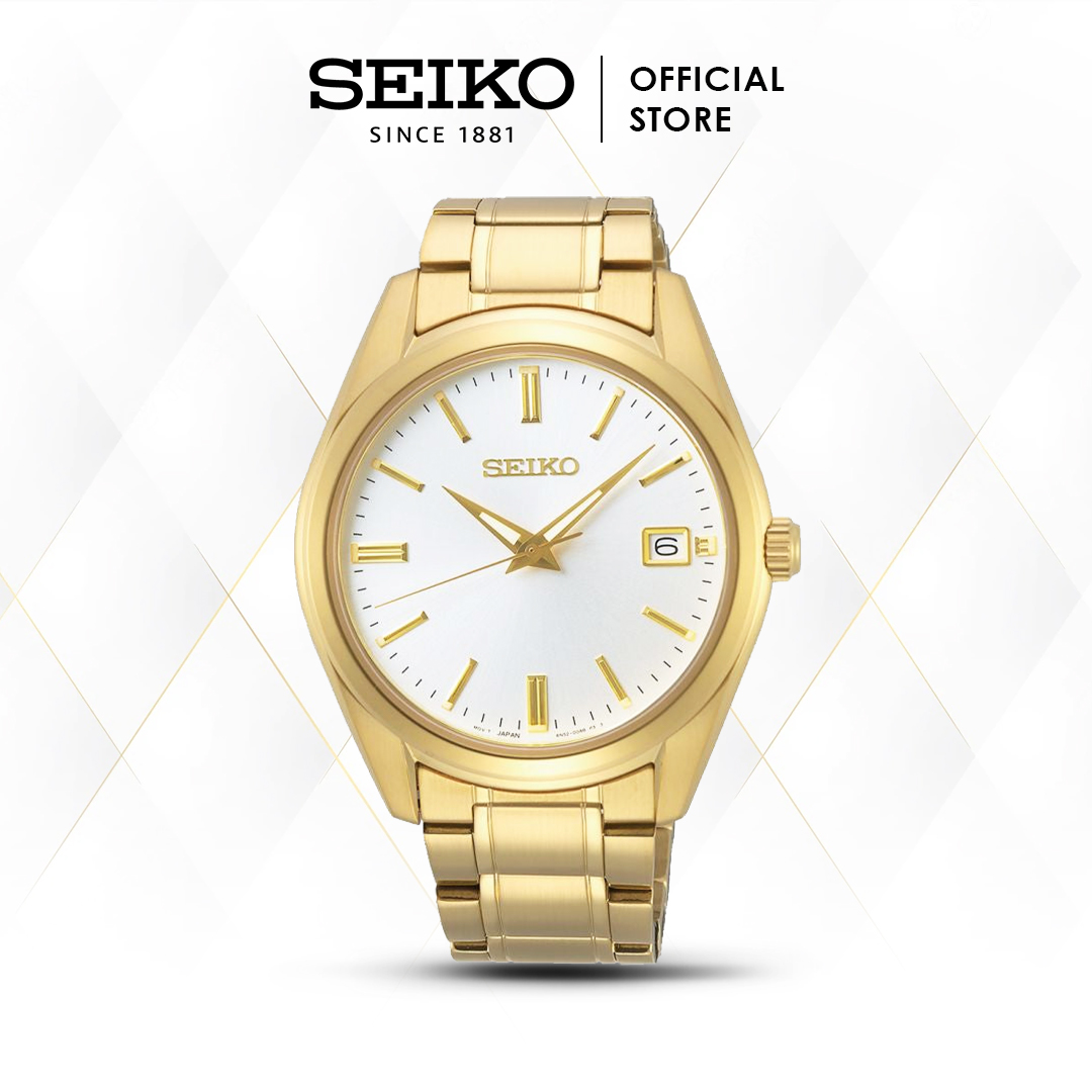 Seiko SUR314P1 SUR314 Sapphire Crystal Glass Gold Tone Stainless ...
