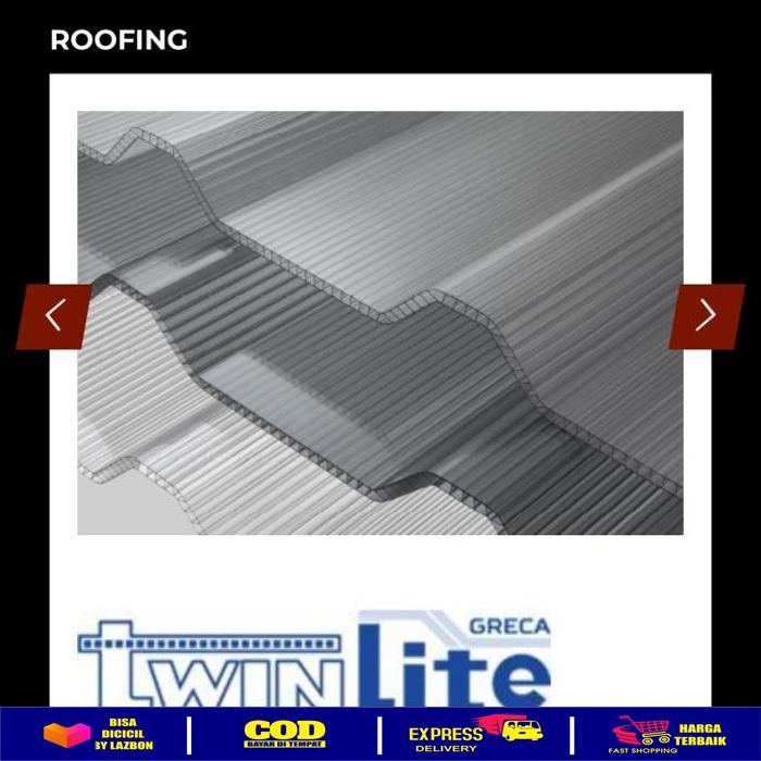 TERLARIS TWINLITE GRECA ATAP GENTENG POLYCARBONATE PVC 6MM SELAMAT ...