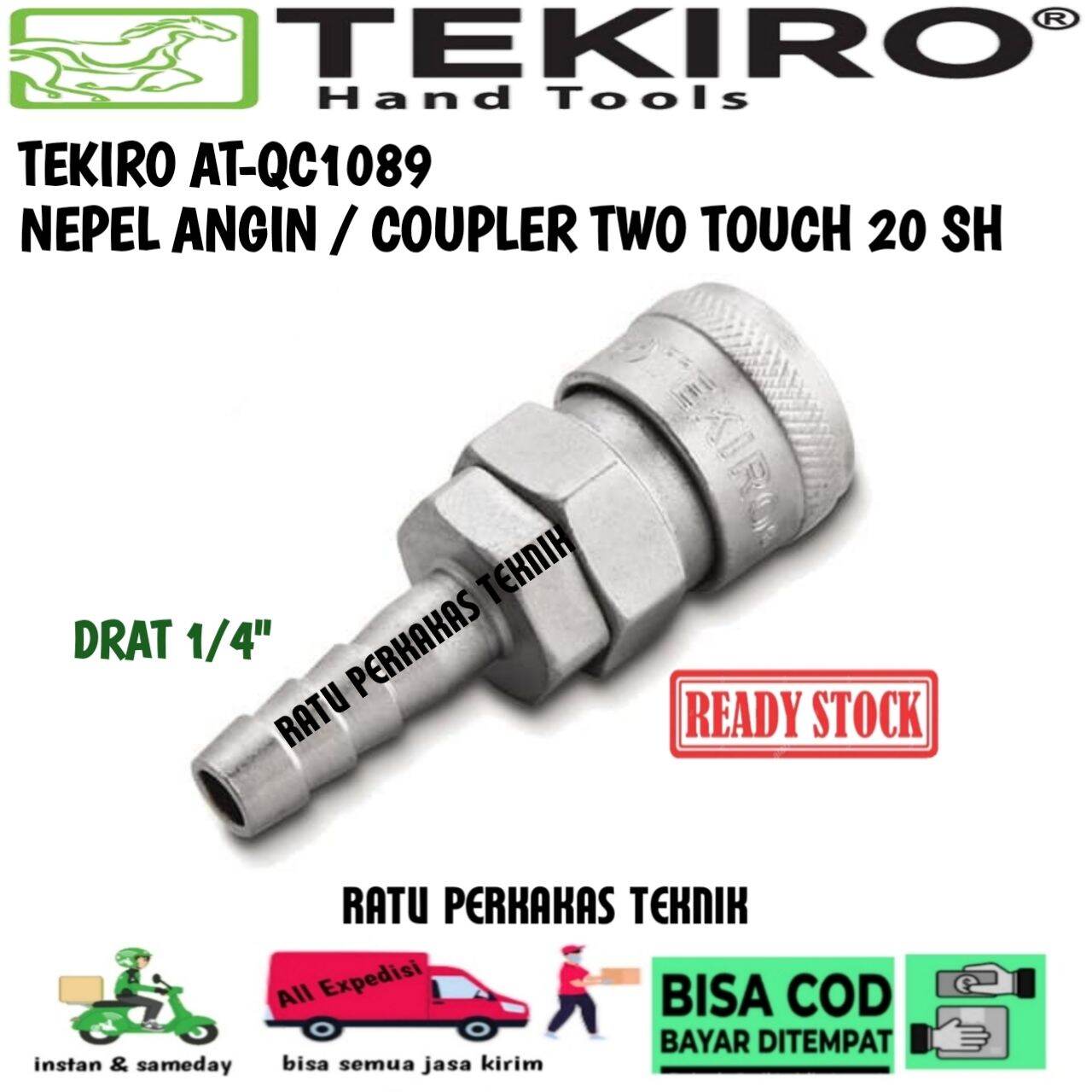 TEKIRO KOPLER 20 SH TWO TOUCH AT-QC1089 / AIR QUICK COUPLER / NEPEL ANGIN SAMBUNGAN SELANG ...