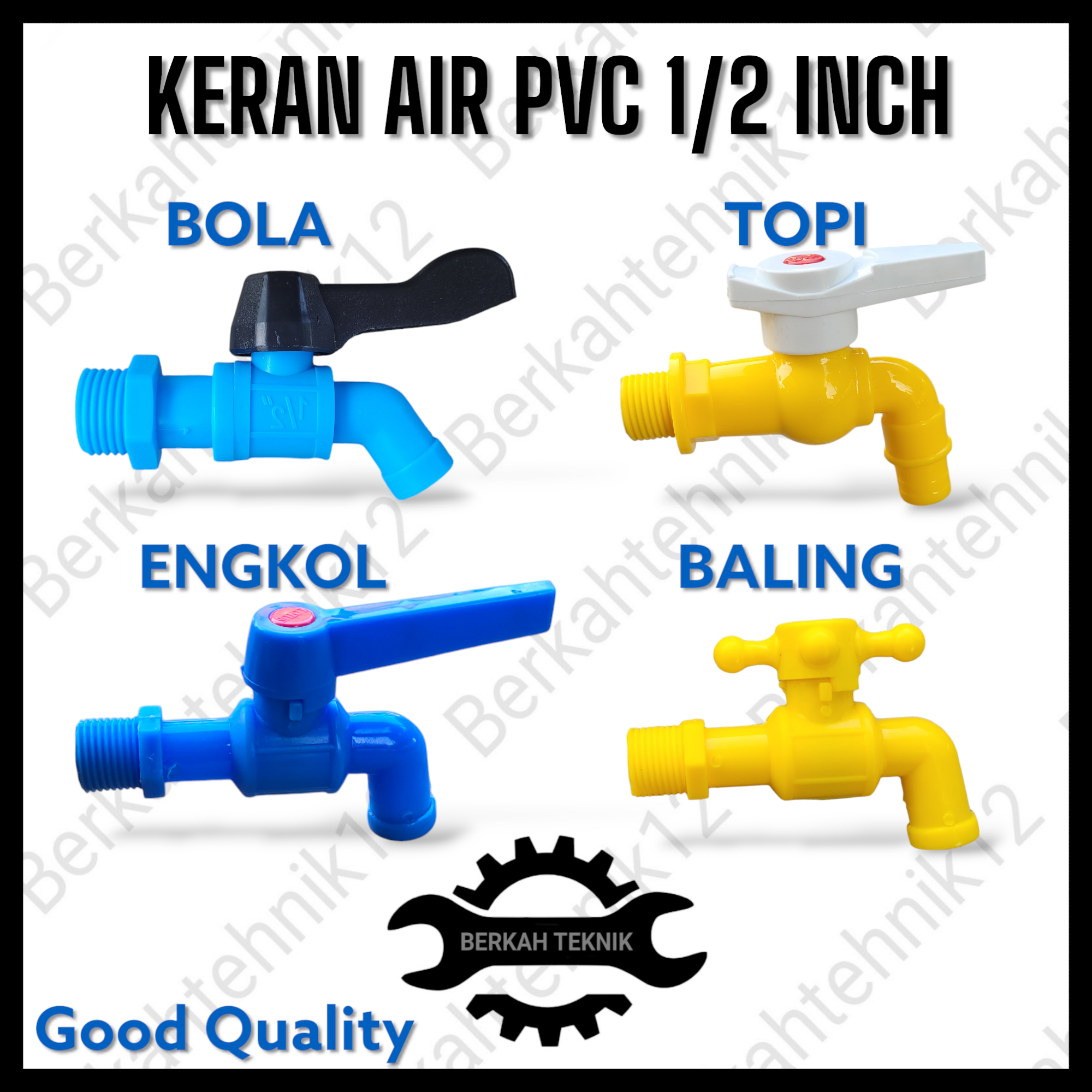 kran air PVC 1/2 Inch tebal , kran tembok engkol kran taman baling ...