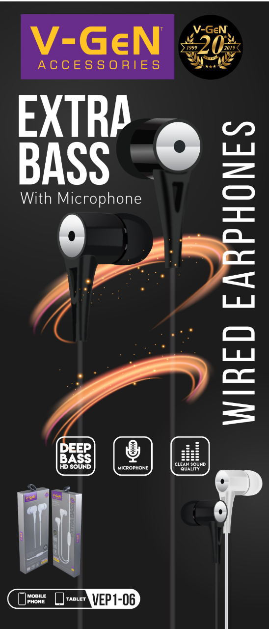 Handsfree V-GeN VEP1-06 Wired Earphone Headset Original Extra Bass ...