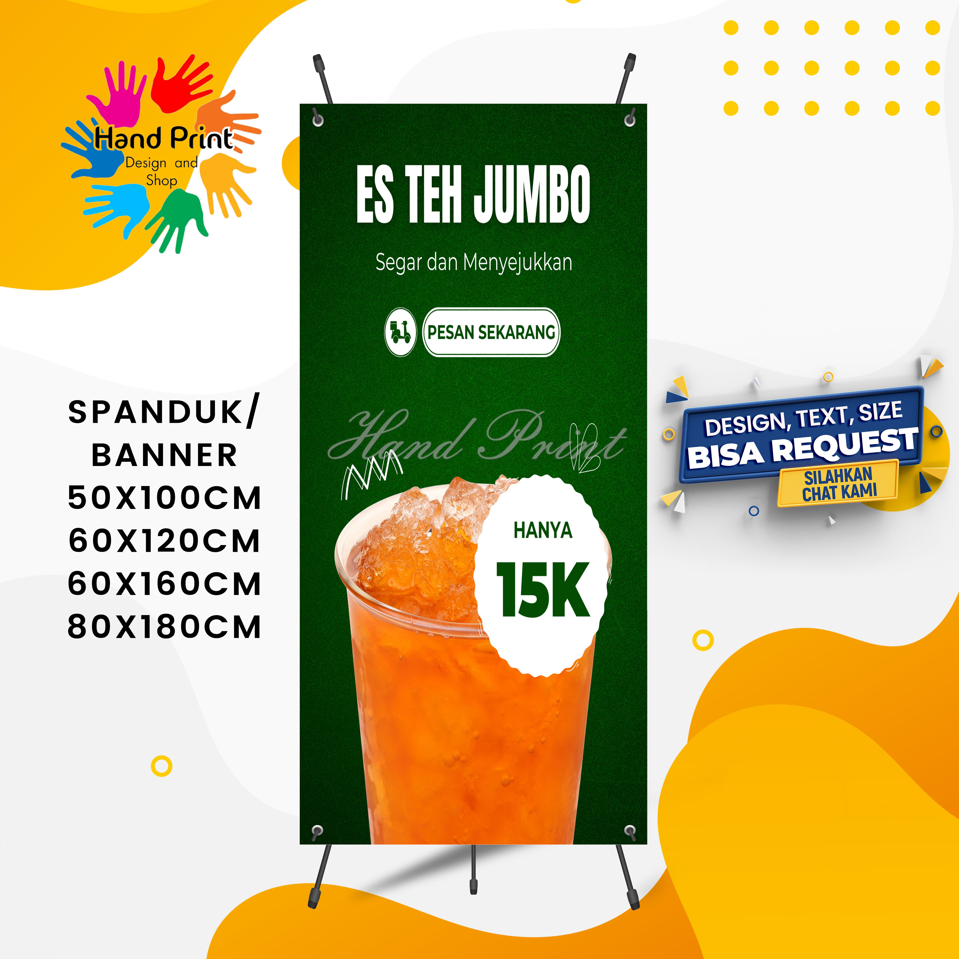 Cetak Spanduk Banner Jualan Es Teh Jumbo Es Teh Manis Lemon Tea Ice Tea ...