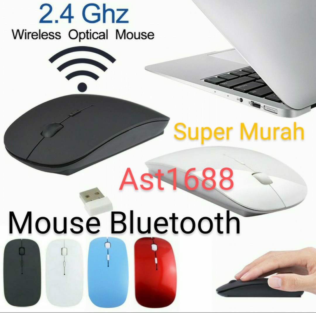 Mouse Wireless Windows Bluetooth Slim Tipis Portable Optical | Lazada ...