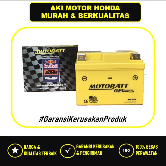 Aki Motor Honda Revo, Supra 125, Karisma MOTOBATT | Lazada Indonesia