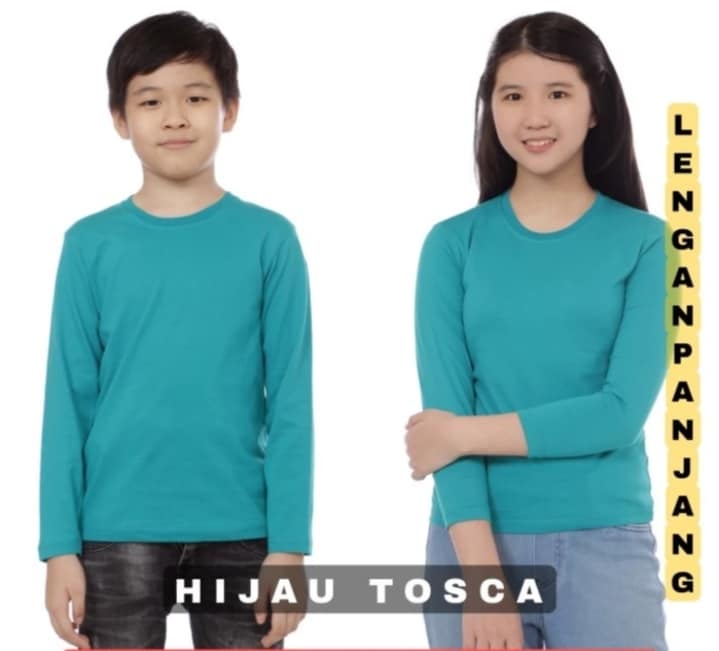 Kaos Polos Anak Lengan Panjang warna Toska - Oblong Polos Panjang Anak ... Kaos Polos Anak Lengan Panjang warna Toska - Oblong Polos Panjang Anak ...