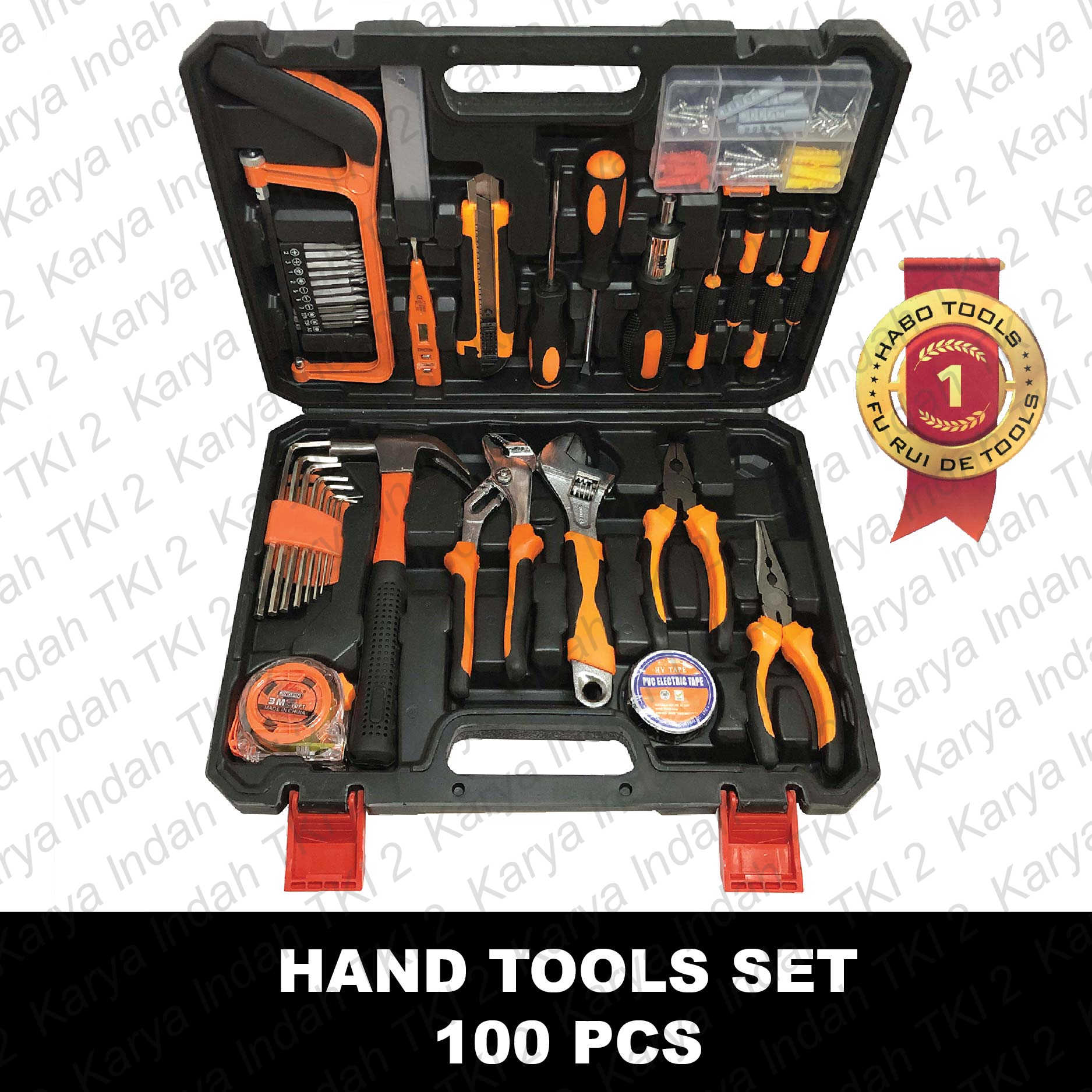 Hand Tool Set 100 Pcs HABO Toolkit Toolbox Tool Kit Tool Box 100pcs ...