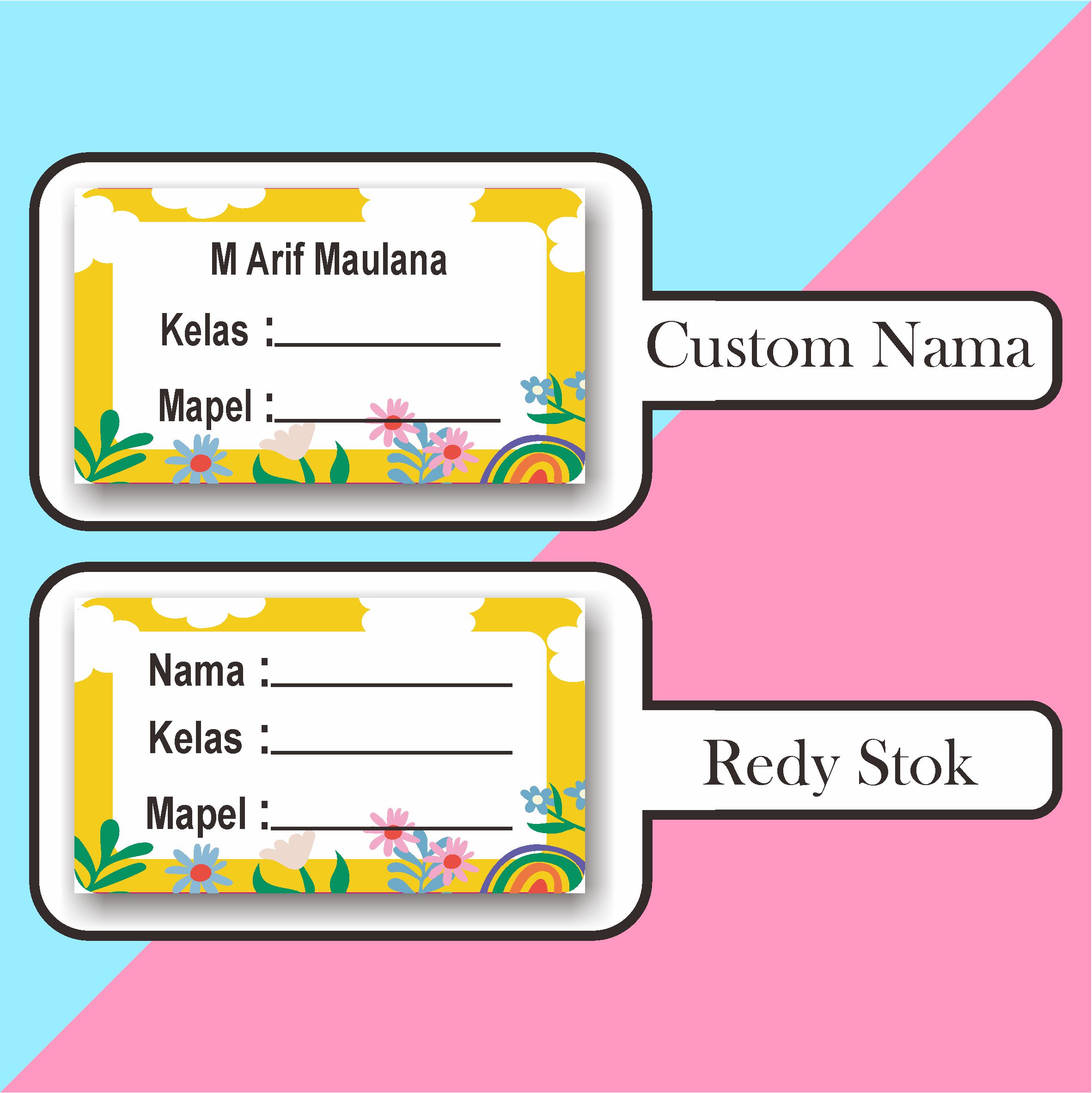 Stiker Label Mata Pelajaran Nama Buku Tulis Sekolah Aesthetic | Lazada ...