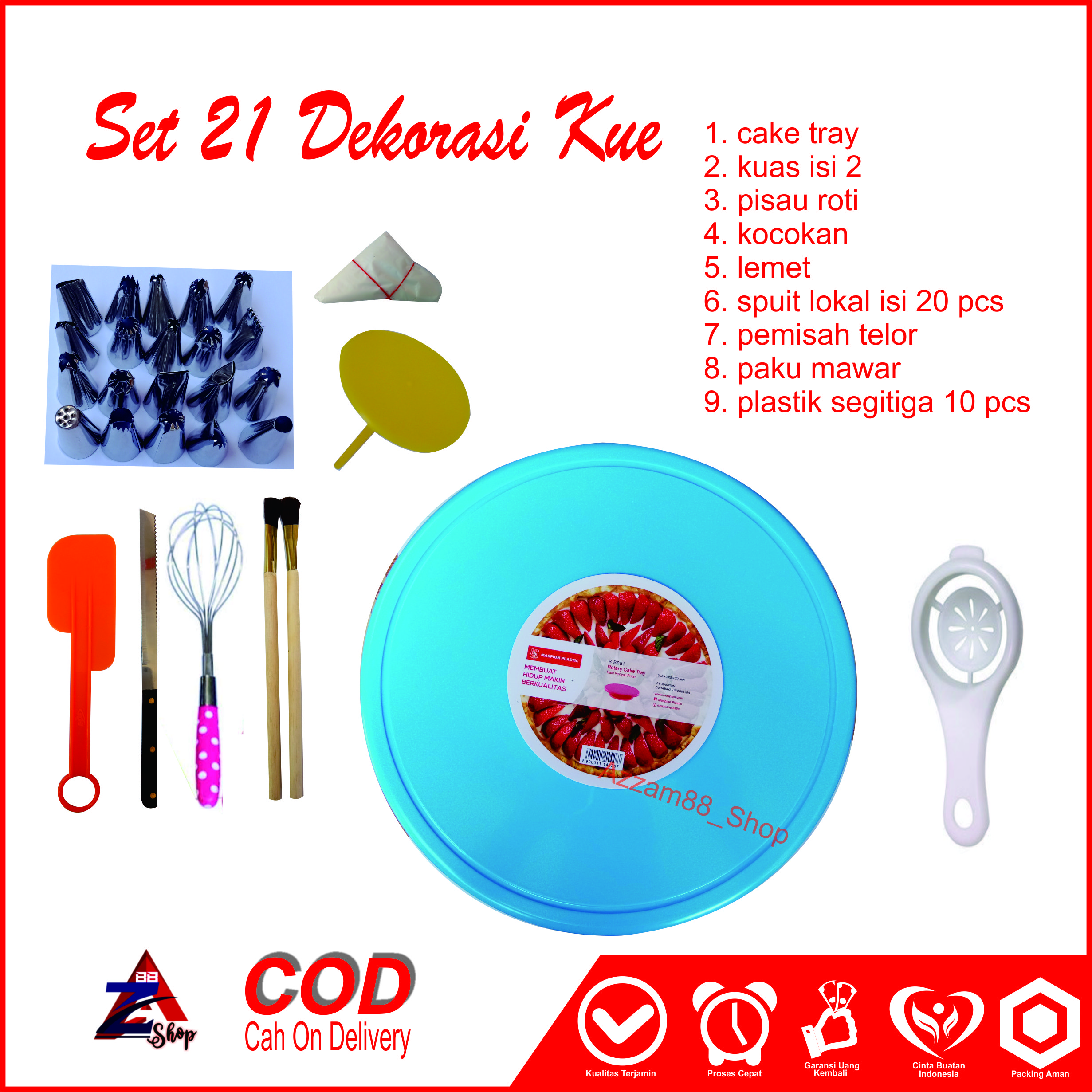 SET ALAT DEKORASI KUE TAR PERALATAN PENGHIAS KUE ULANG TAHUN KUE ...
