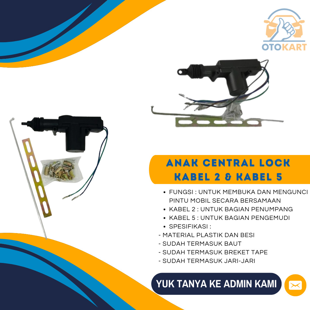 ANAK CENTRAL LOCK KABEL 2 DAN KABEL 5 ANAK LOCK KAKI 2 DAN 5 / CENTRAL ...