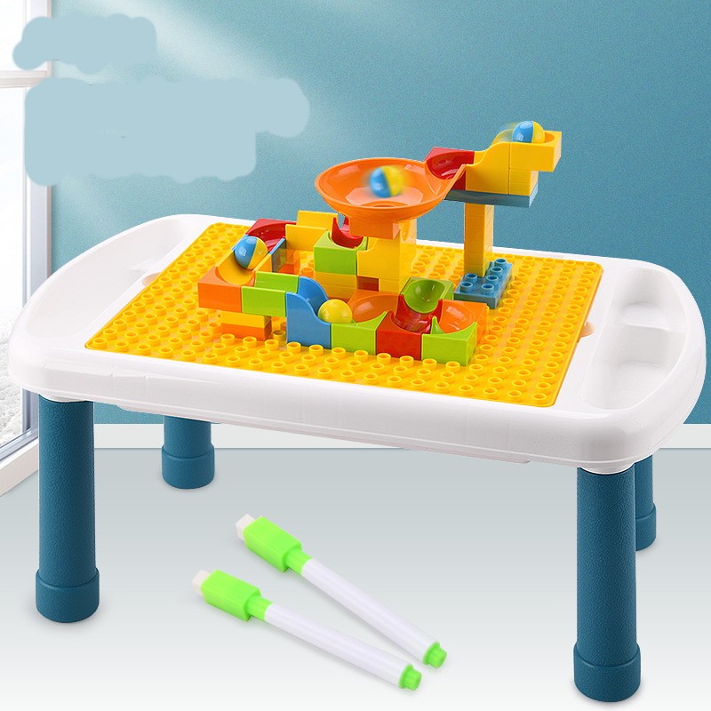 Meja belajar 2 in 1 Mainan balok anak, meja lego 300 Keping | Lazada ...