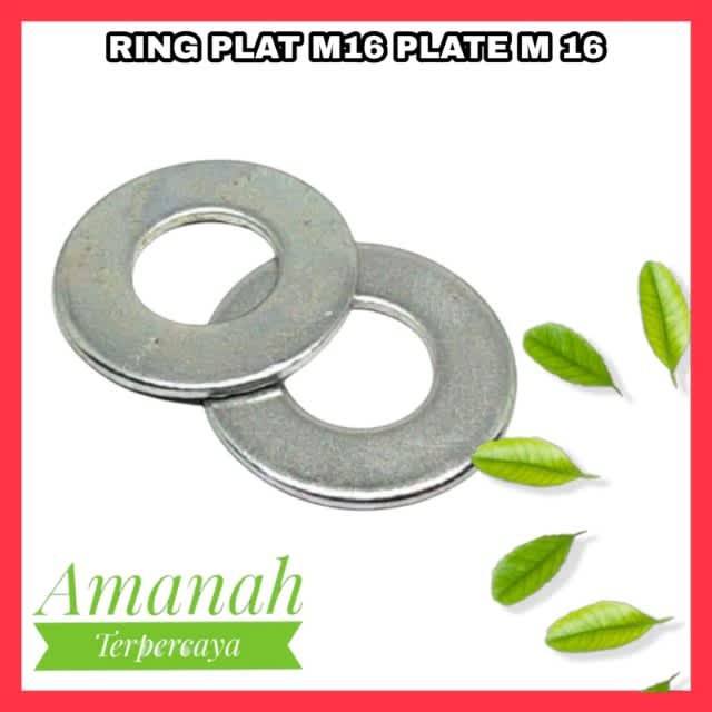 RING PLAT M16 GALVANIS PUTIH WASHER PLATE M 16 - RING M16 (10pcs ...
