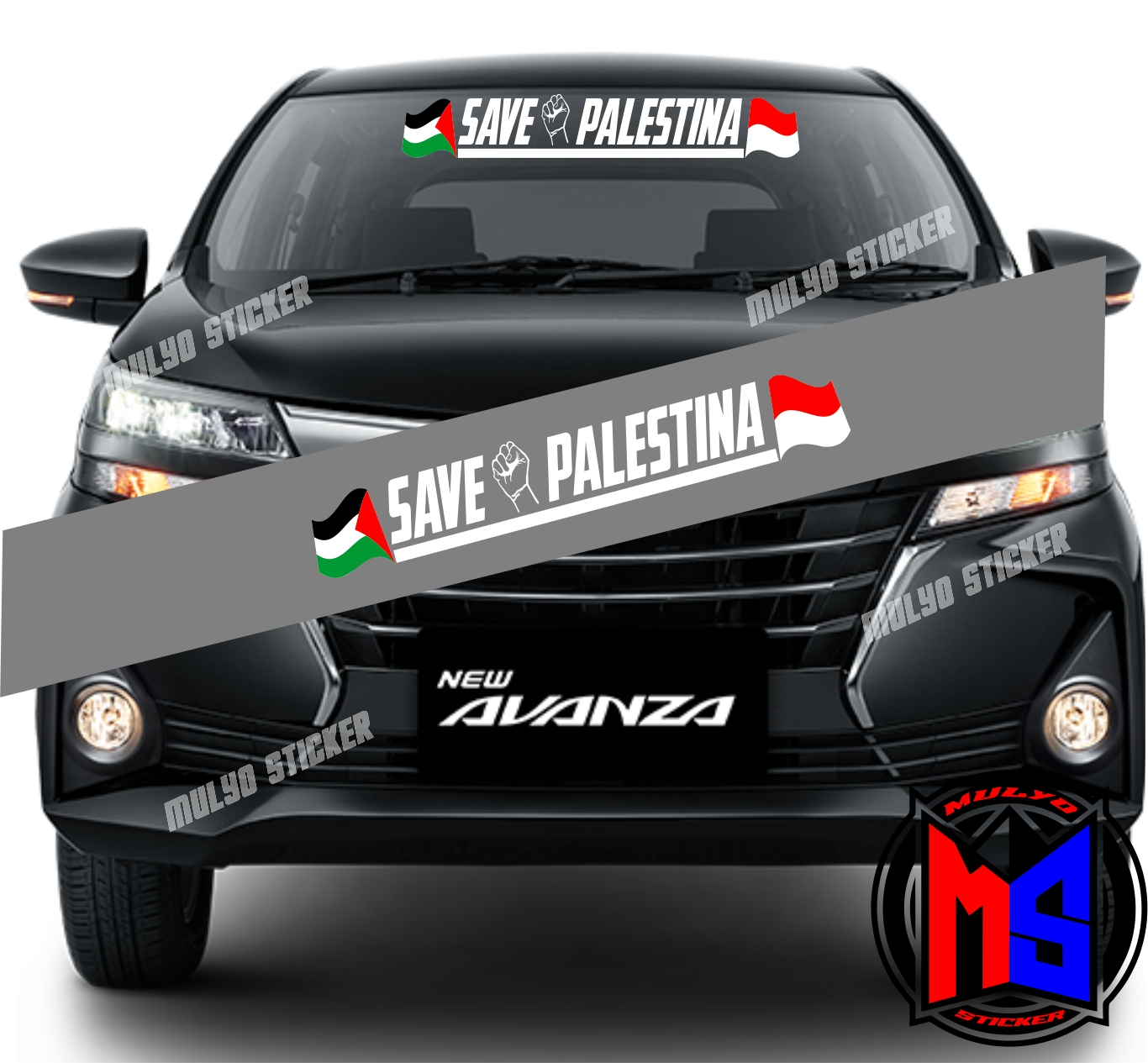 stiker kaca depan mobil palestina cutting sticker univeral bendera ...