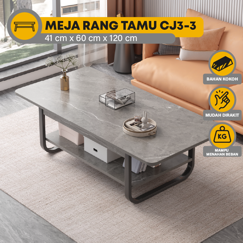 Meja Kopi Ruang Tamu Desain Mewah Meja Kopi Minimalis Double Layer Meja ...