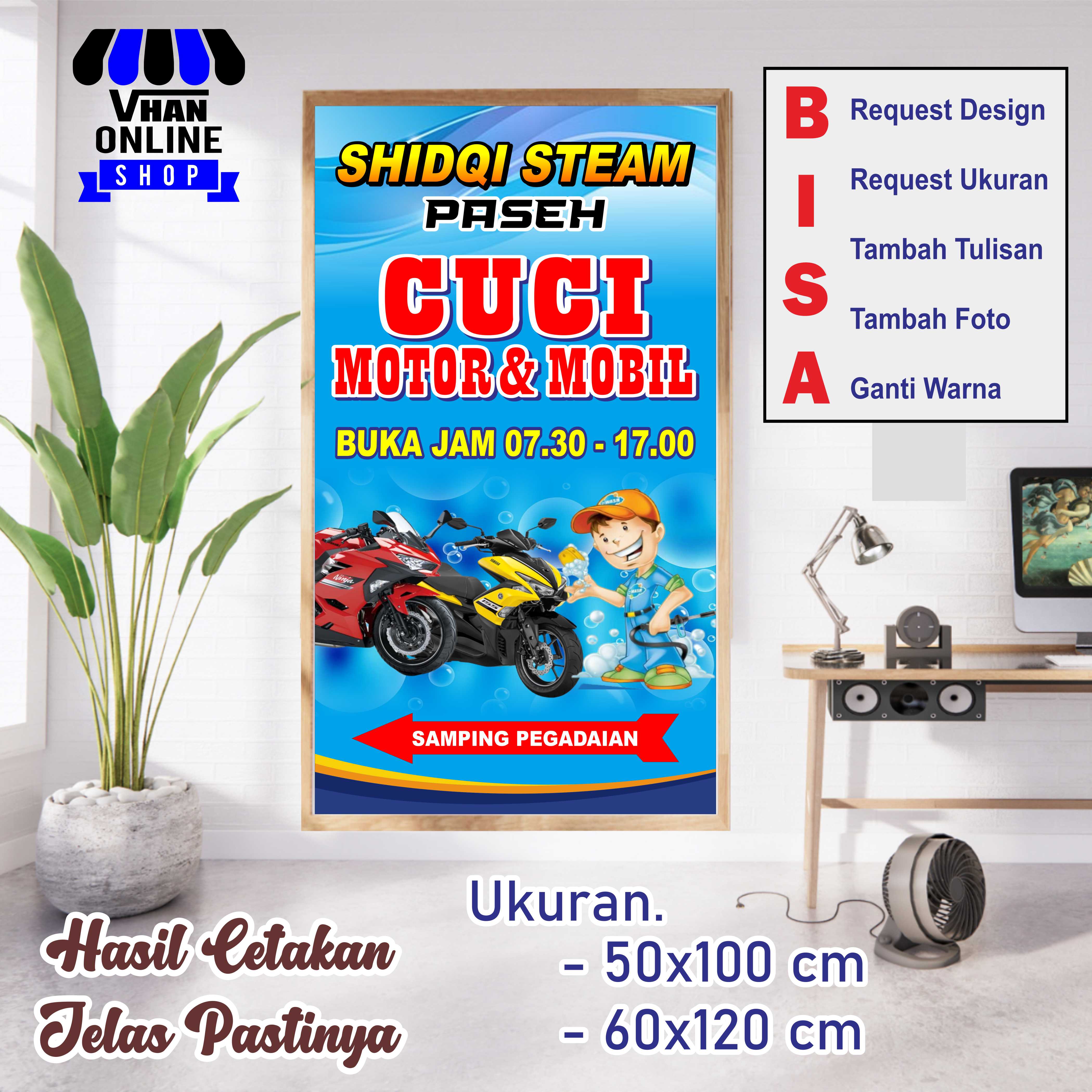 Spanduk Banner Custom Steam Motor Untuk Di Pinggir Jalan | Lazada Indonesia