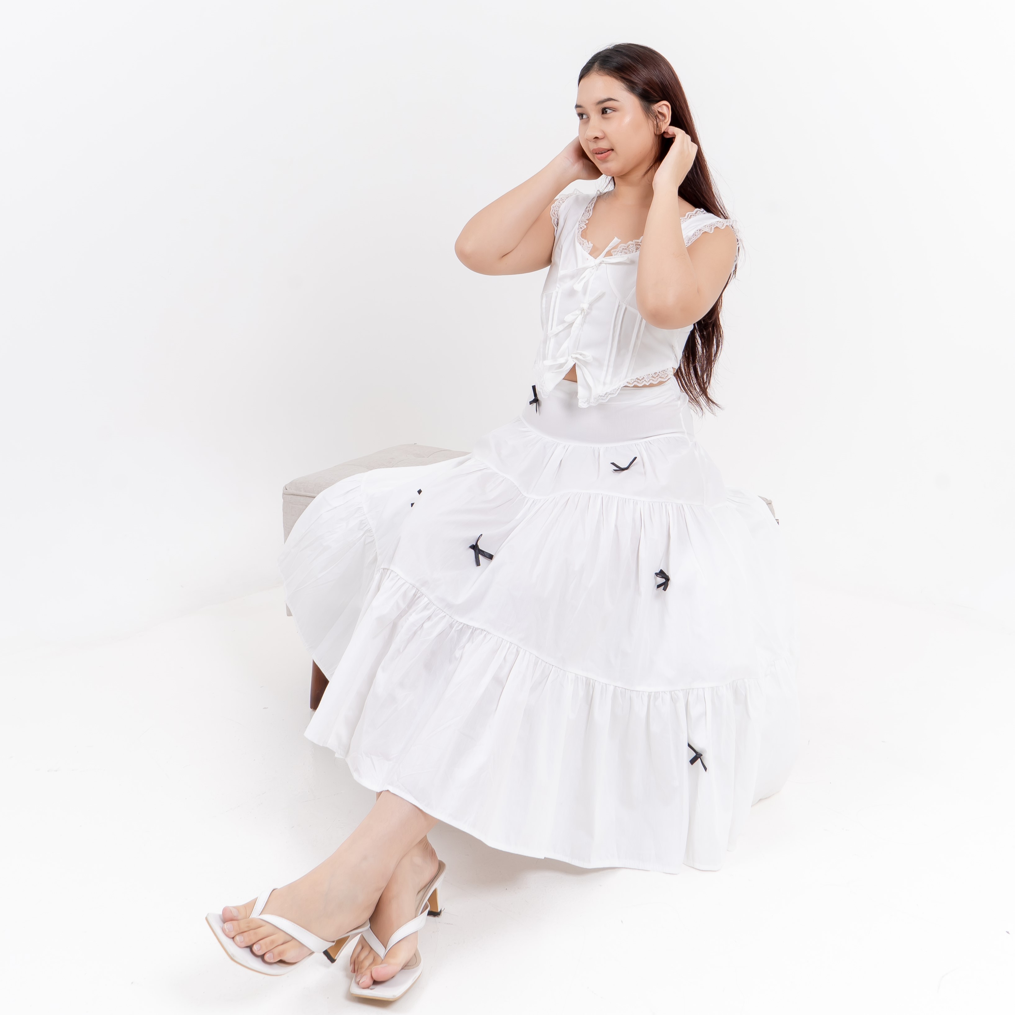 [GURLBUCKET] Kai Ribbon Top / Atasan / Blouse Cotton Lace "Pakaian Wanita" | Lazada Indonesia