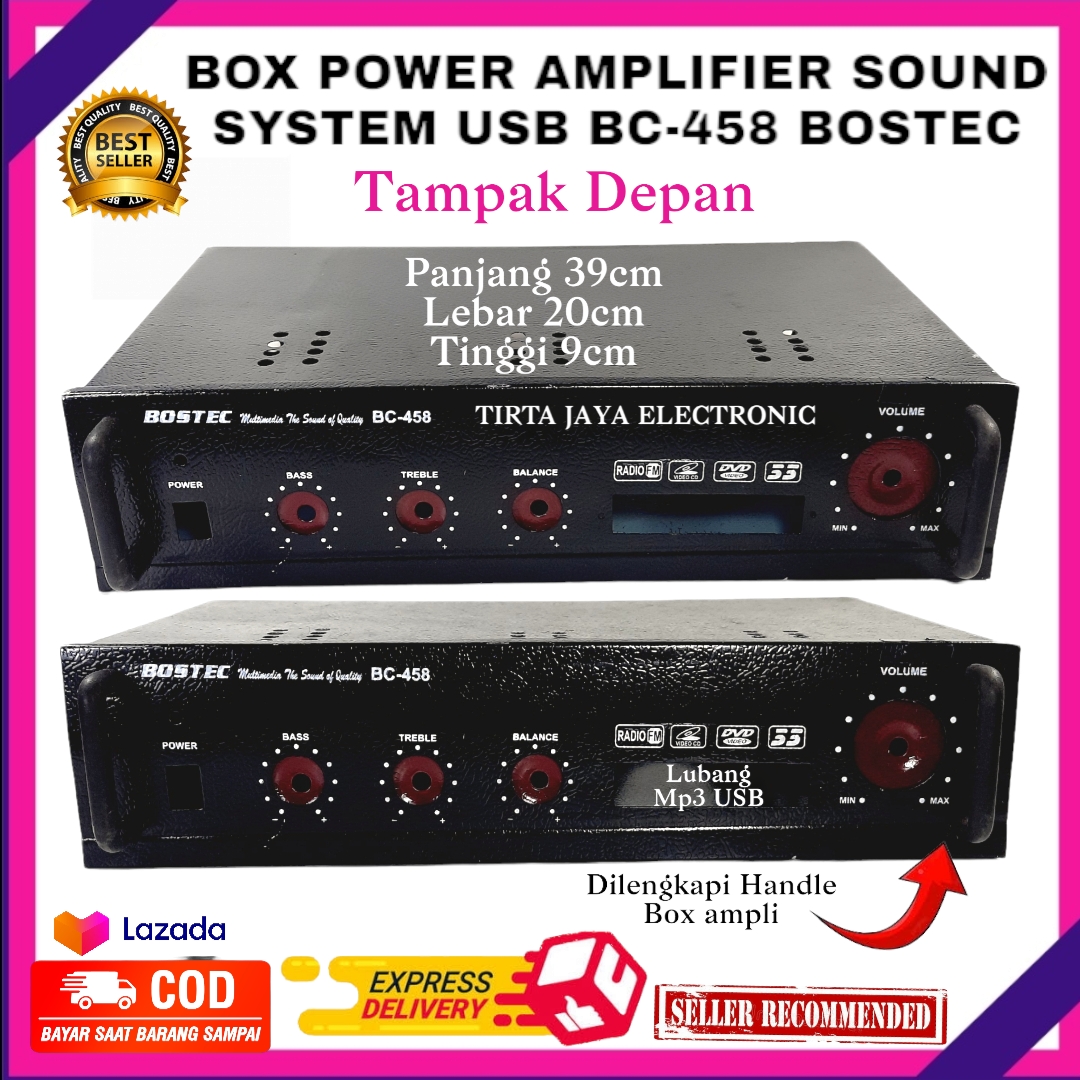 BOX POWER AMPLIFIER SOUND SYSTEM USB BC 458 BOSTEC | Lazada Indonesia