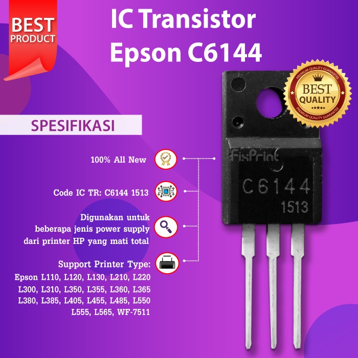 IC Transistor C6144 TR Mainboard Epson L1110 L1210 L3100 L3110 L3210 ...