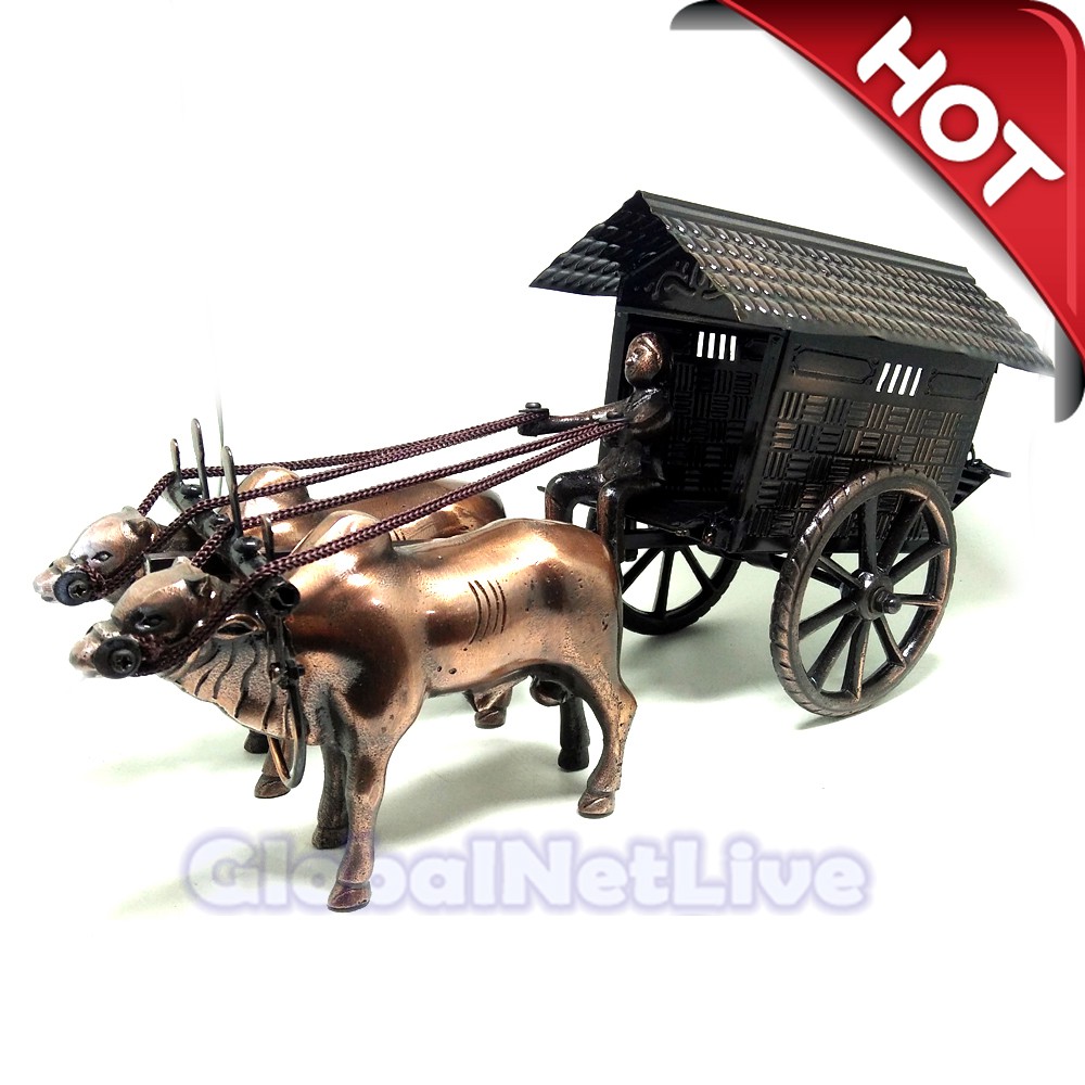 Miniatur Andong Delman Kereta Kuda Gerobak Sapi Cikar Jogja Logam ...
