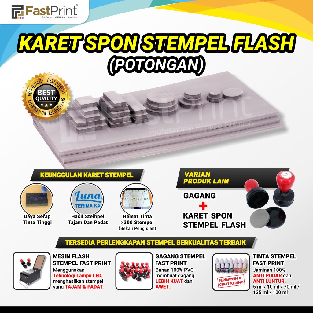 Gagang Stempel Flash & Karet Spon Stempel Potongan Model Bulat | Lazada ...