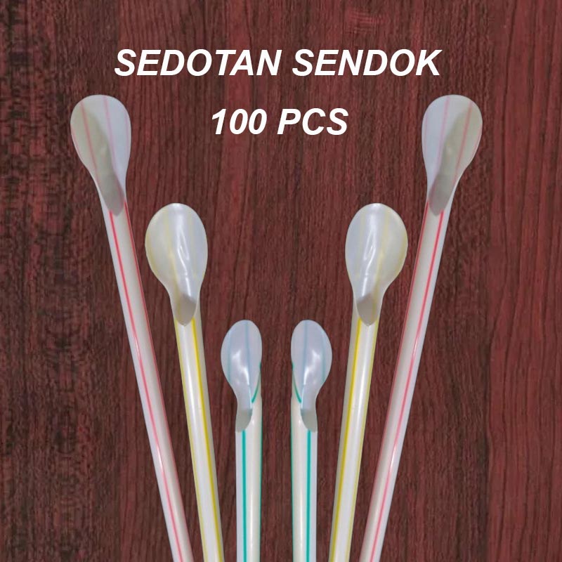 Sedotan Sendok salur, isi 100 pcs (Hitungan Pabrik) | Lazada Indonesia