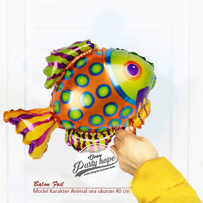 balon foil ikan bentun mini / balon foil ikan laut / balon animal sea ...