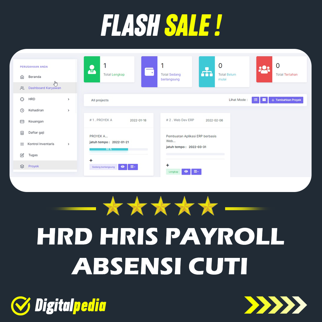 Aplikasi Berbasis Web HRD HRIS Payroll dan Penggajian Absensi Cuti PHP ...