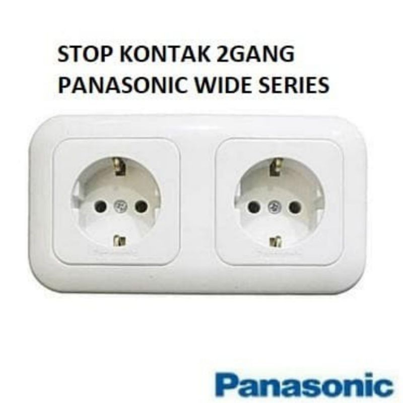 Stopkontak panasonic double non cp stop kontak power outlet 2 gang Stop ...