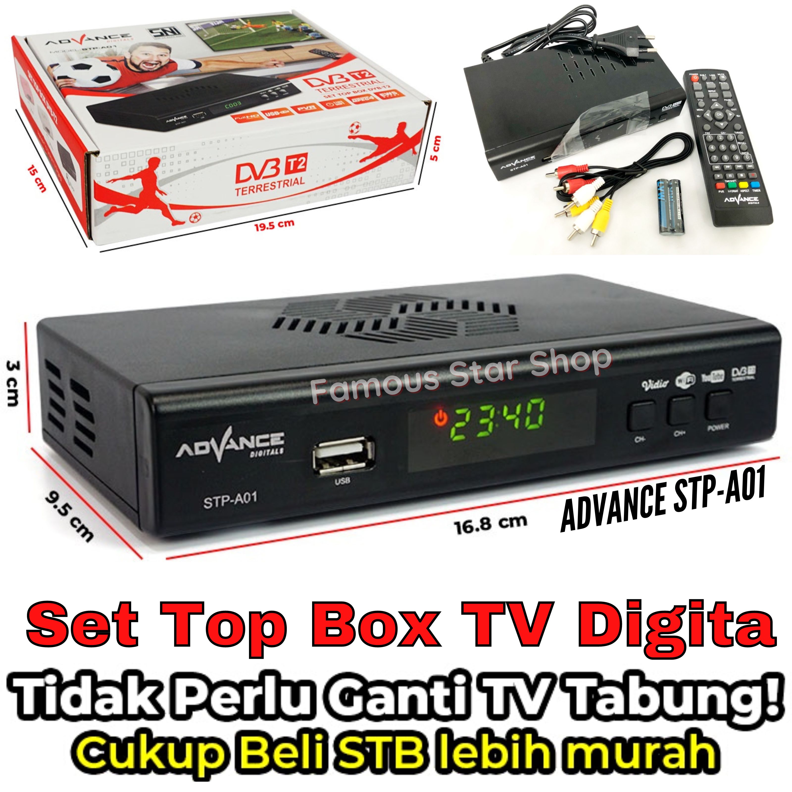 STB Murah Advance STP-A01 Set Top Box TV Digital Receiver Penerima Siaran Full HD/ STB Wifi Bisa ...