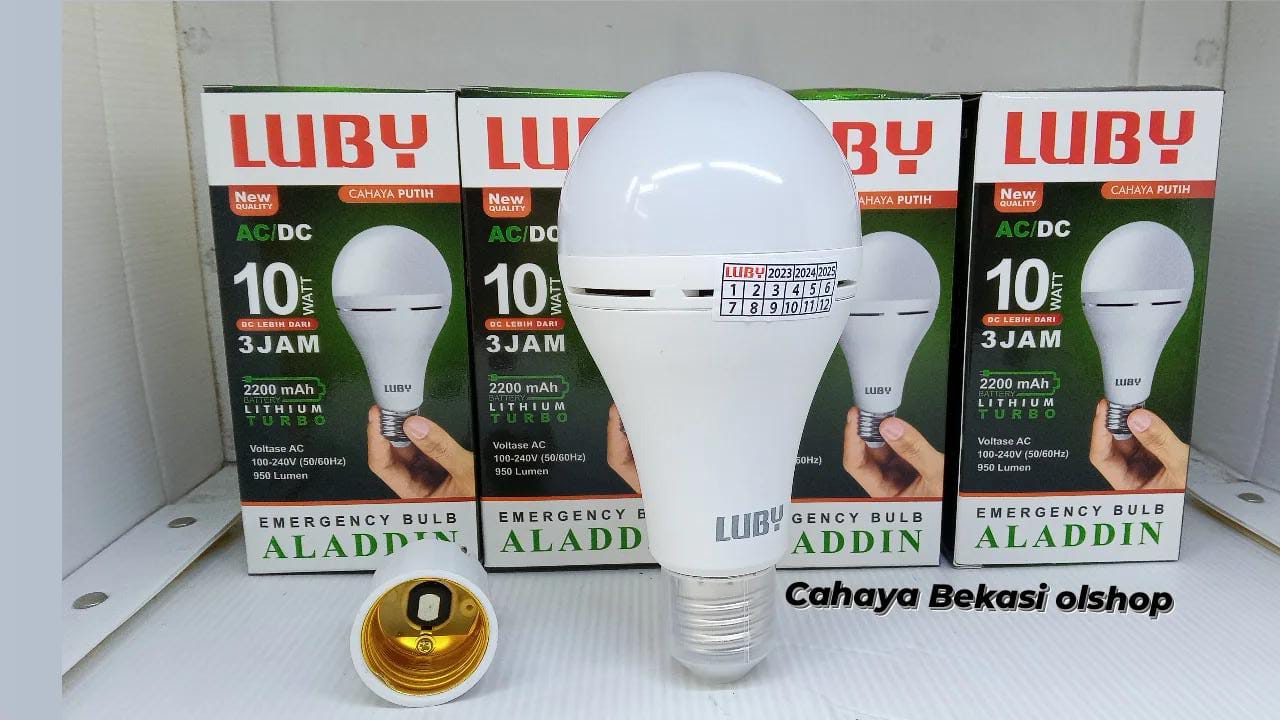 Lampu LED Emergency LUBY Aladdin 10Watt / 10W Lampu AC DC 10Watt/ 10W ...