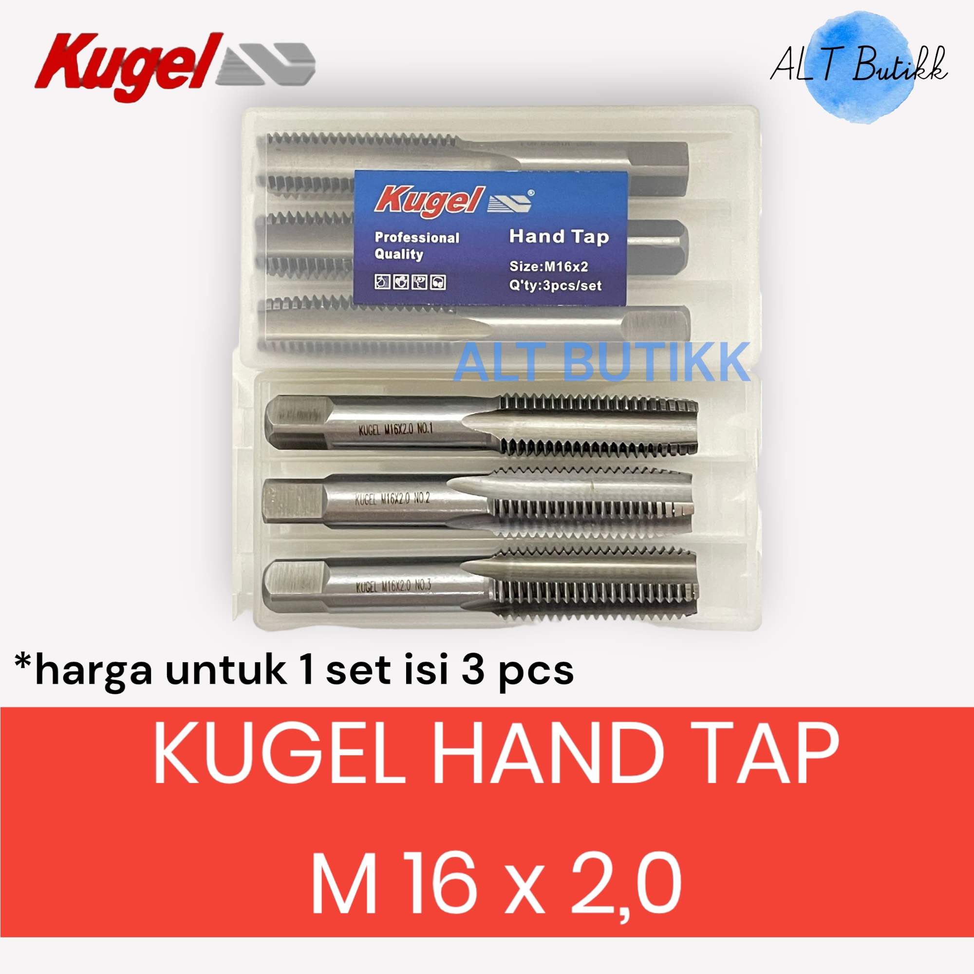 KUGEL HAND TAP M16 x 2.0 | ALAT PEMBUAT DRAT BAUT ULIR SCREW | MATA TAP ...