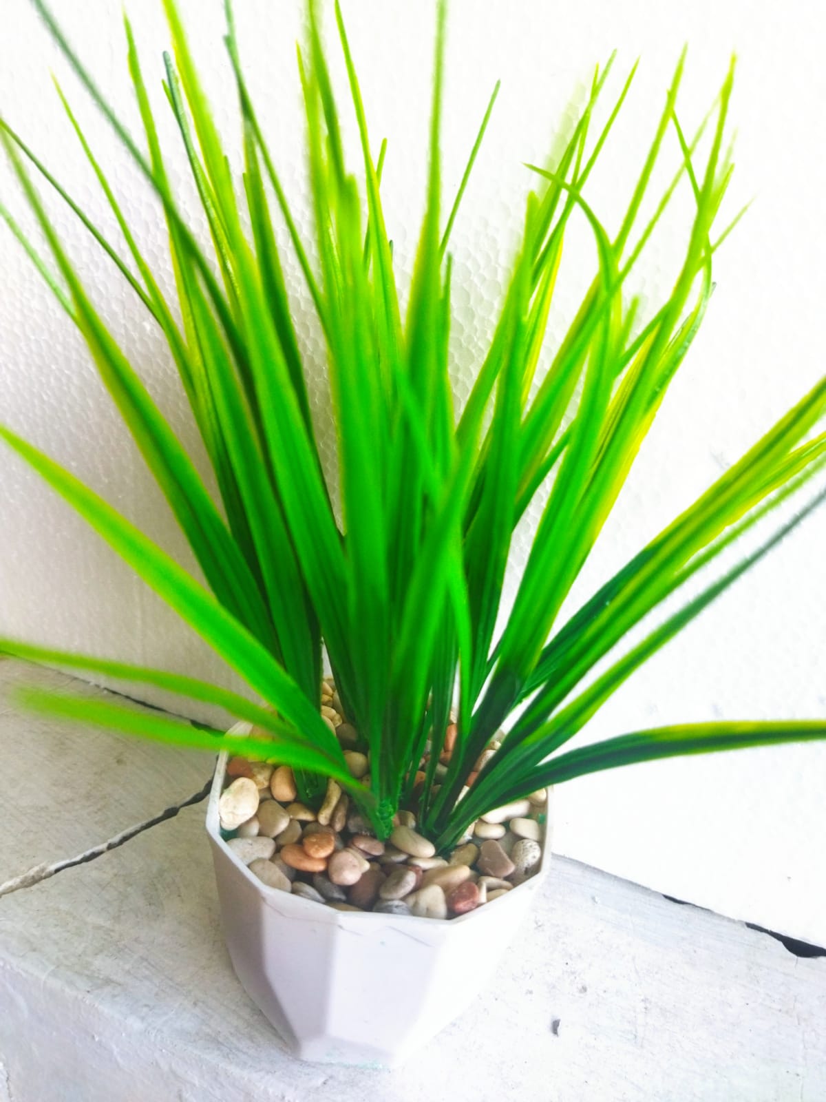 Bunga Plastik Bunga Rumput Lengkap Dengan Pot Dan batu Kerikil Dekorasi ...