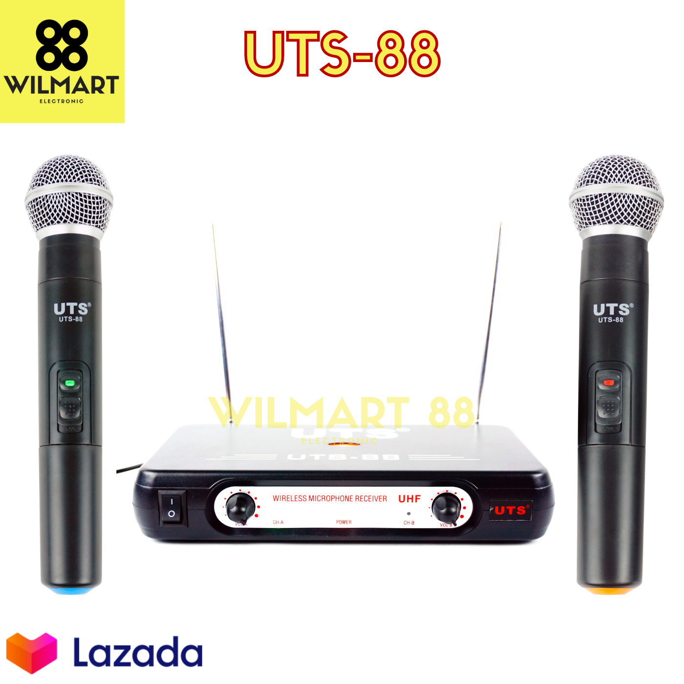 Mic Wireless UHF UTS UTS-88 Microphone Genggam 2 Buah UTS- 88 Original | Lazada Indonesia