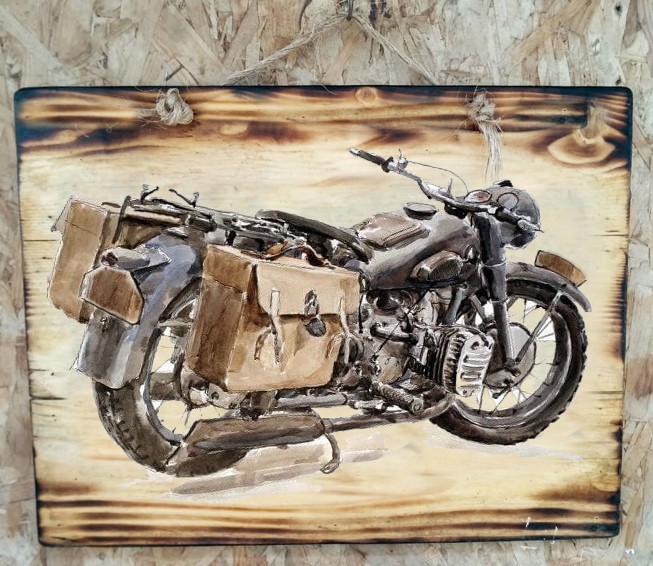 HIASAN DINDING LUKISAN MOTOR HARLEY DEKORASI DINDING RUANG TAMU CAFE ...