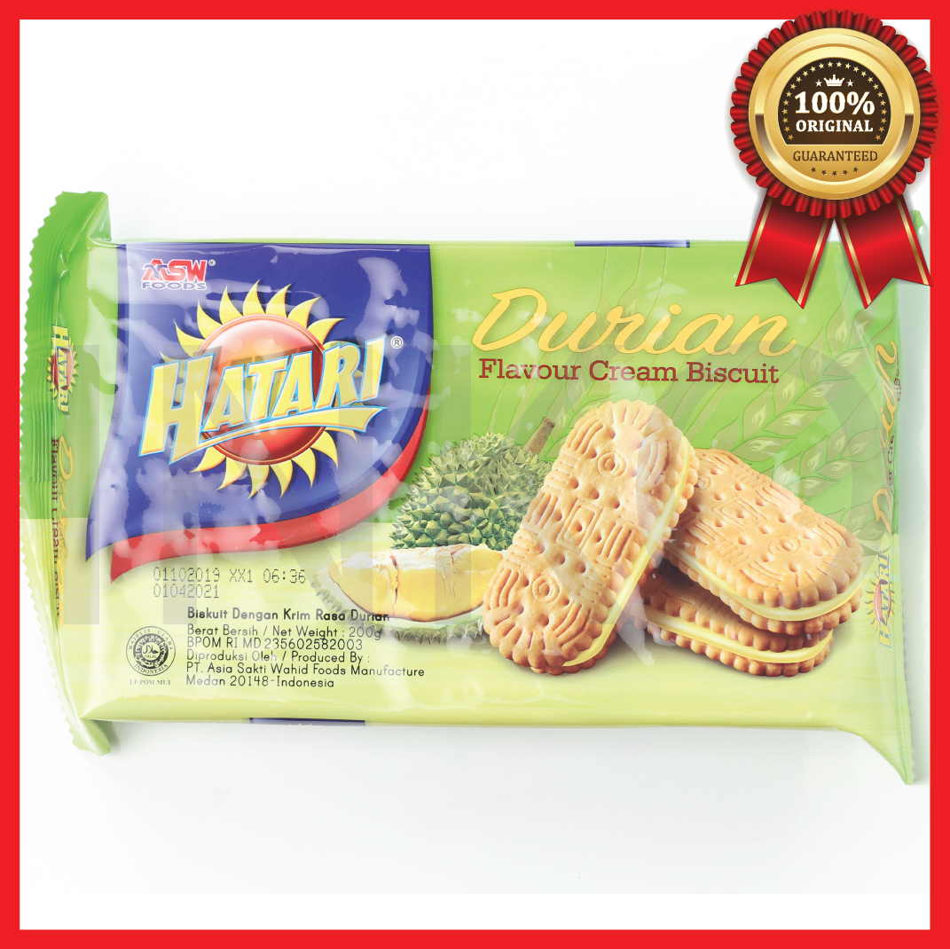 HATARI DURIAN FLAVOUR CREAM BISCUIT KRIM RASA DURIAN 200GR | Lazada ...