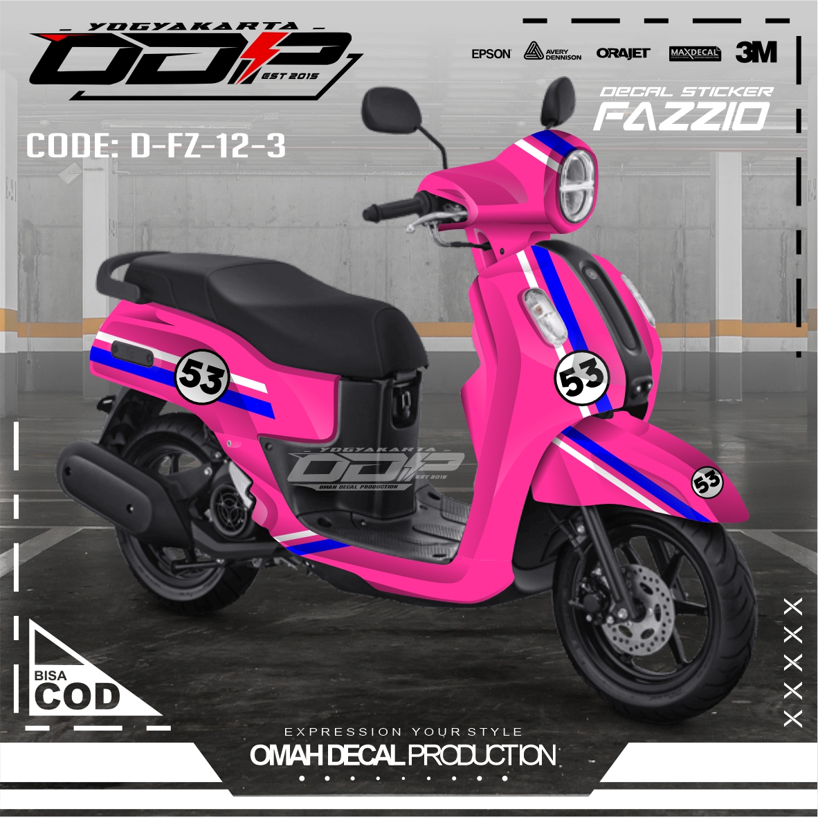 DECAL STICKER YAMAHA FAZIO FULL BODY DECAL MOTOR MOTIF TERBARU LUCU ...