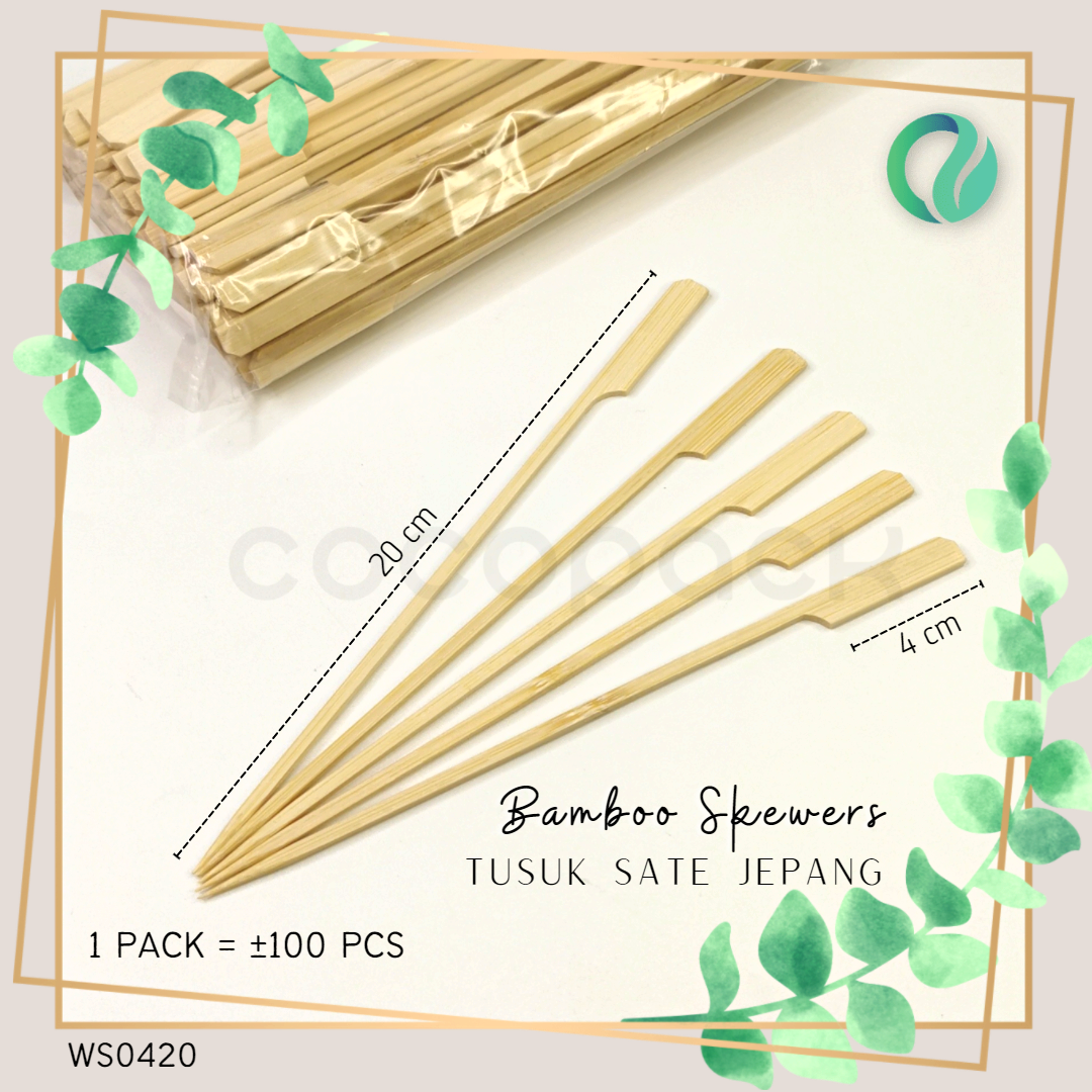 Disposable BBQ Bamboo Skewers Tusuk Sate Jepang 20cm | Lazada Indonesia