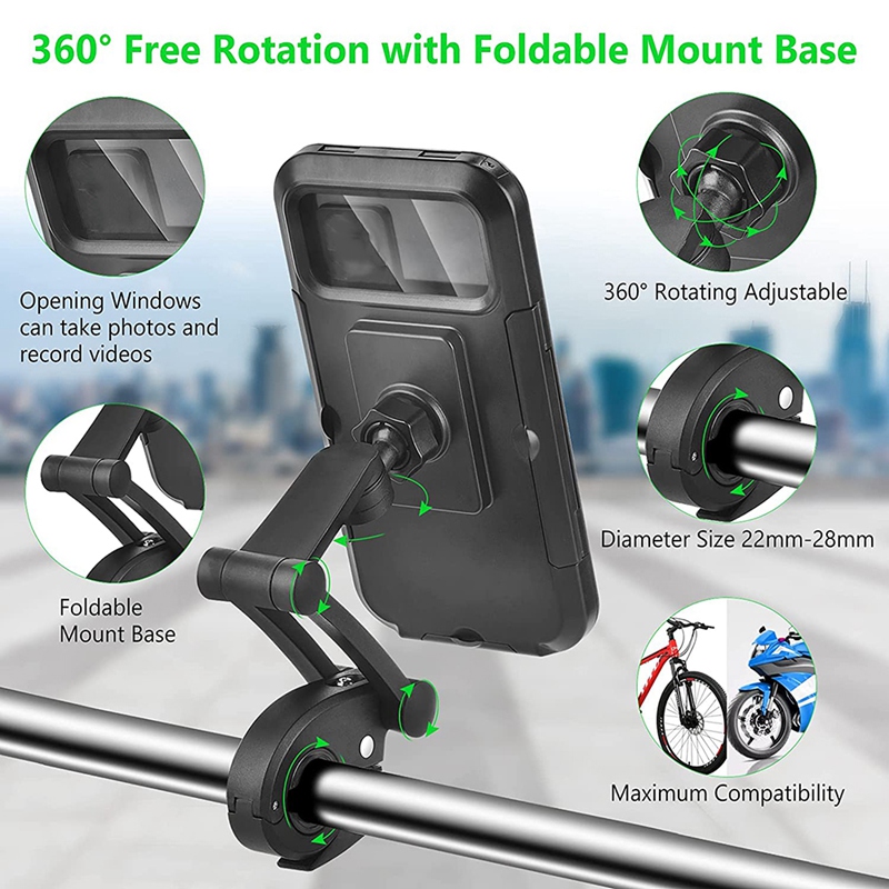 Waterproof Bike Phone Mount, Universal Extendable Foldable Rotation ...