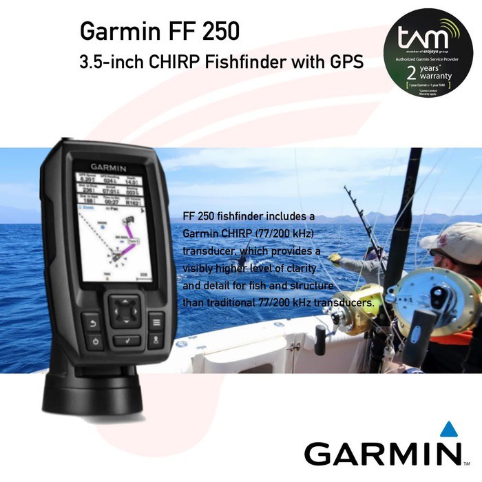 Garmin FF 250 GPS Fish Finder Sonar Transduser Pencari Mendeteksi Ikan ...