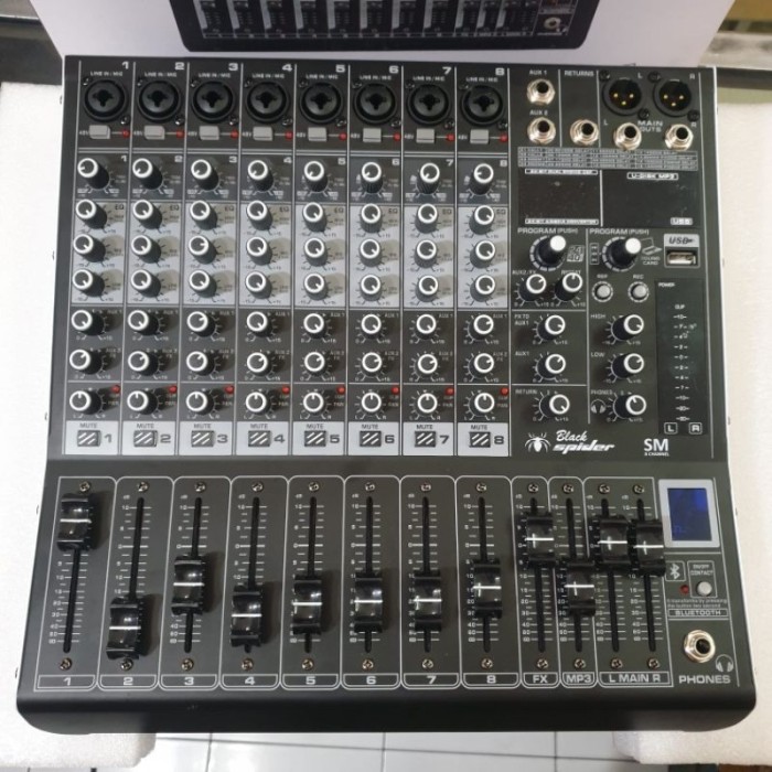 MIXER AUDIO BLACK SPIDER SM 8 MIXER BLACKSPIDER SM8 8 CHANNEL | Lazada ...