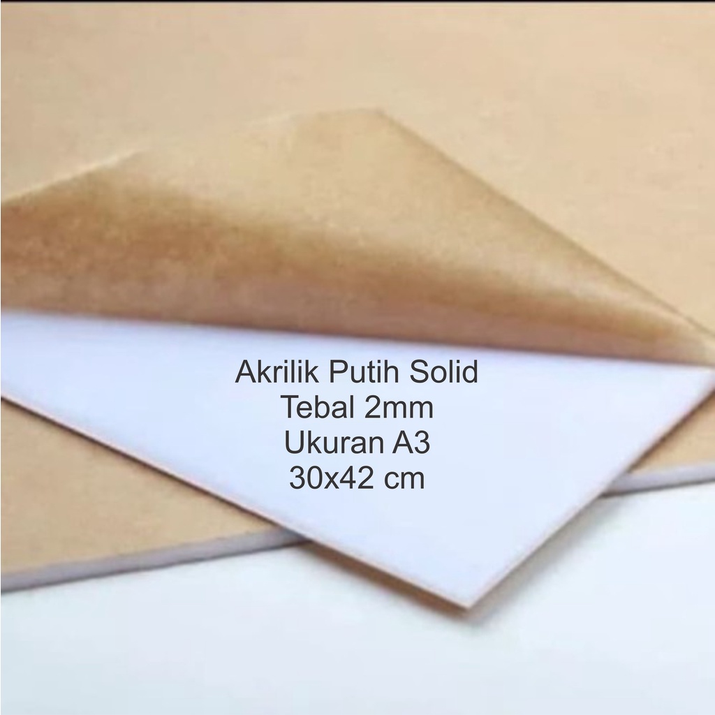 Akrilik Marga Cipta Putih Solid Tebal 2mm Ukuran A3 | Lazada Indonesia