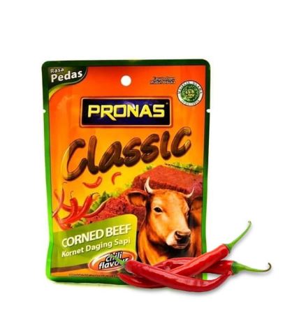 kornet Pronas Corned Beef Chili Sachet 50gr 5.0 HALAL PRAKTIS | Lazada ...