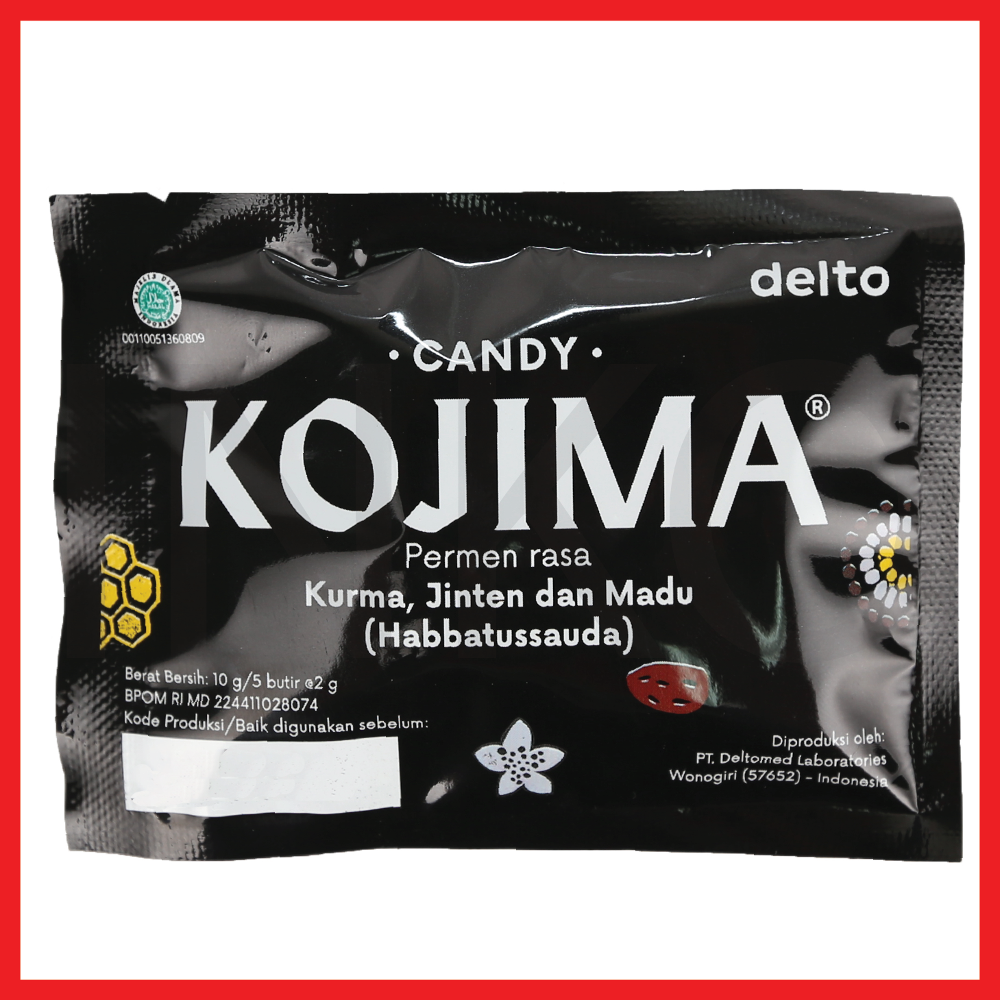 KOJIMA PERMEN RASA KURMA JINTEN MADU HABBATUSSAUDA 5X2GR | Lazada Indonesia