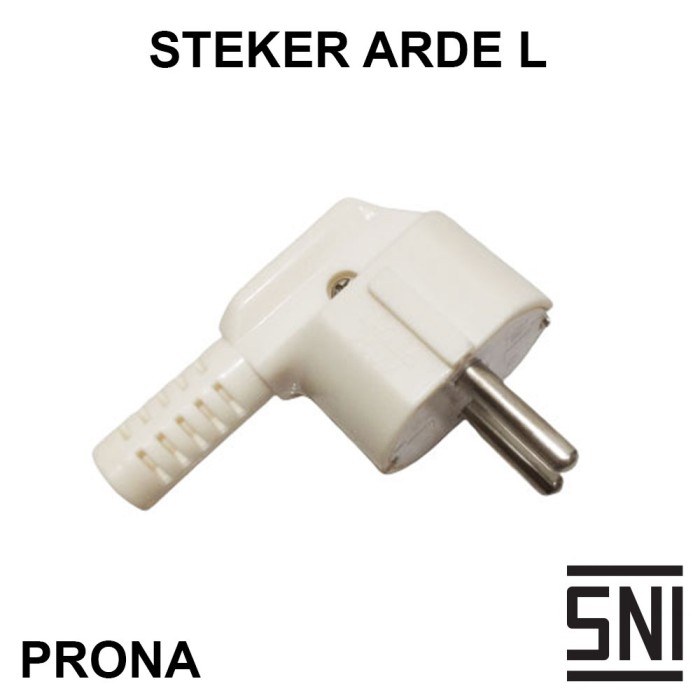 Steker Arde L Colokan Listrik Bengkok Bulat Putih Standart SNI -ibz ...
