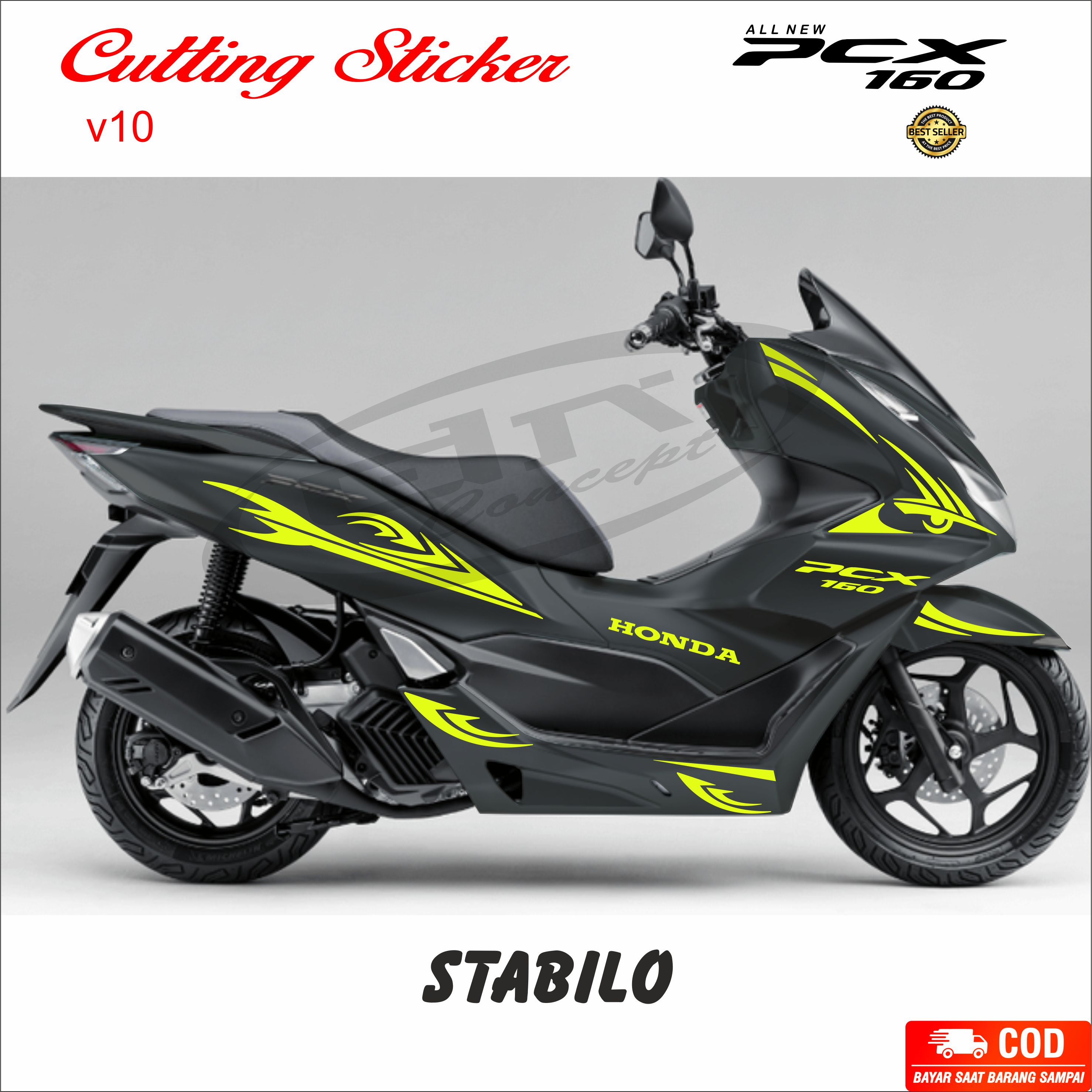 Cutting Stiker HONDA PCX 160 ALL NEW Sticker Variasi 10 Striping Motor ...