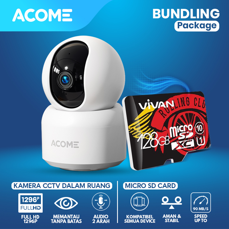 ACOME APC01 Smart Camera CCTV WiFi Indoor Camera Audio FULL HD 1296P ...