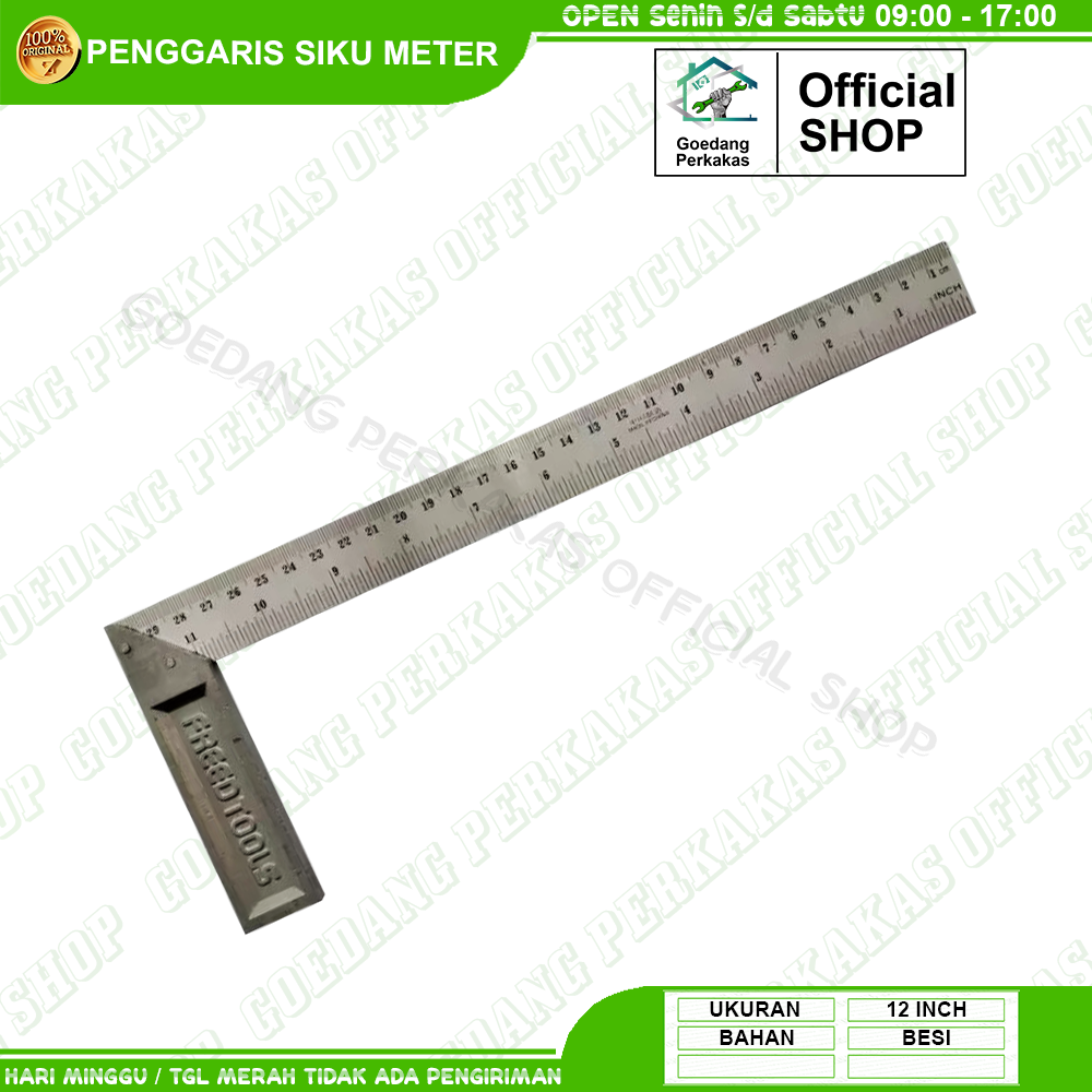 Penggaris Siku Meter Besi 12 Inch Freed Pengaris Sudut Siku Tukang | Lazada Indonesia