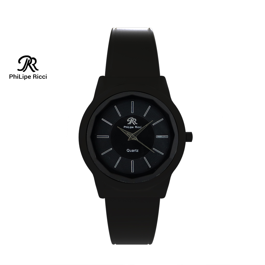 PhiLipe Ricci Jam Tangan Wanita Analog Karet Quartz Hitam W6557 Free ...