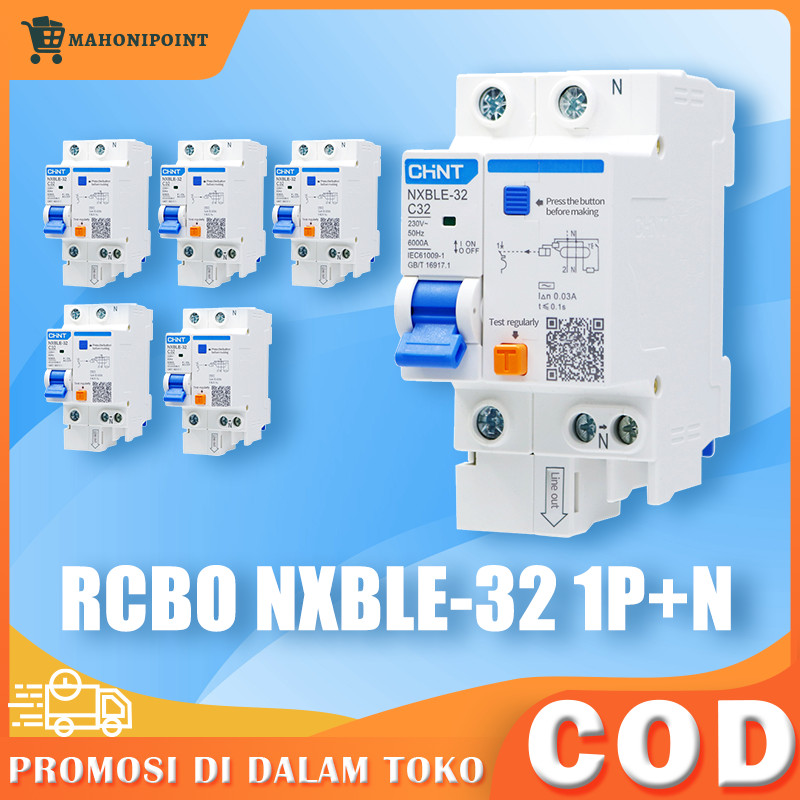 Anti Kontak ELCB RCBO NXBLE-32 1P+N 2P 3P+N 6A 10A 16A 20A 25A 32A 40A 50A | Lazada Indonesia