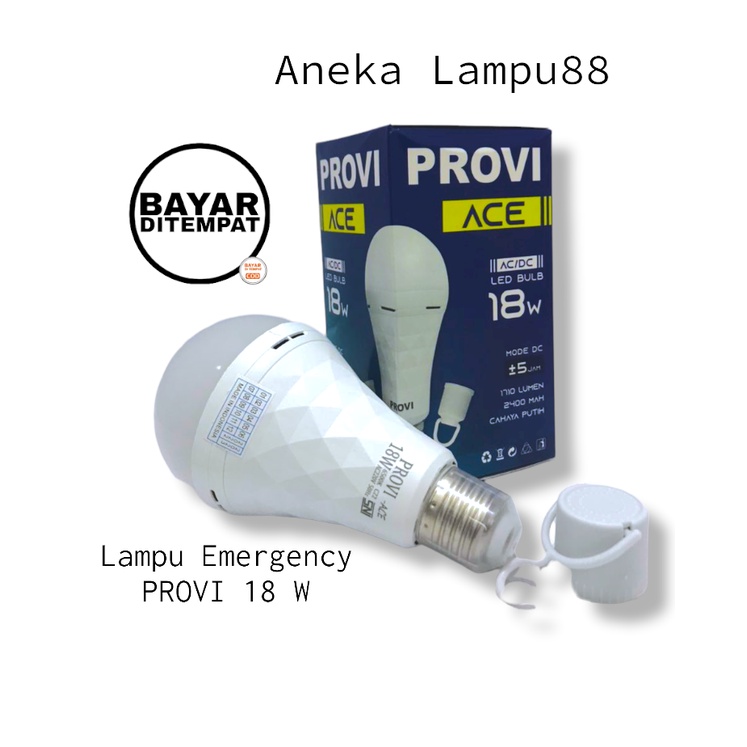 LAMPU EMERGENCY 12 - 18 WATT / BOHLAM DARURAT / LAMPU PROVI ACE MAGIC ...