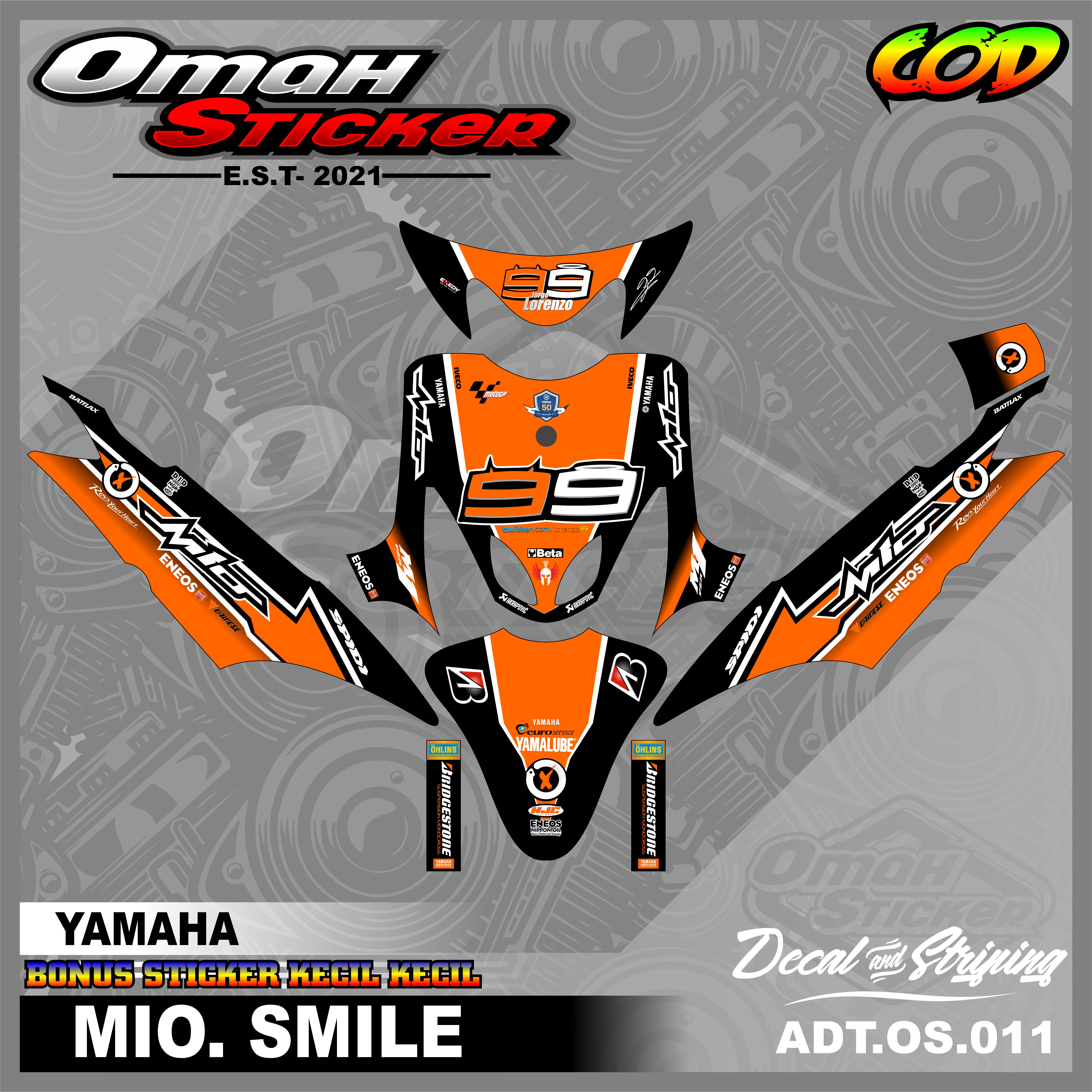 Decal Yamaha MIO SMILE .Sticker Decal Lis Variasi MIO SMILE Full Body ...